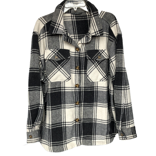 Members Mark SHACKET Women's Size Large Plaid Cozy Flannel Long Sleeves ...