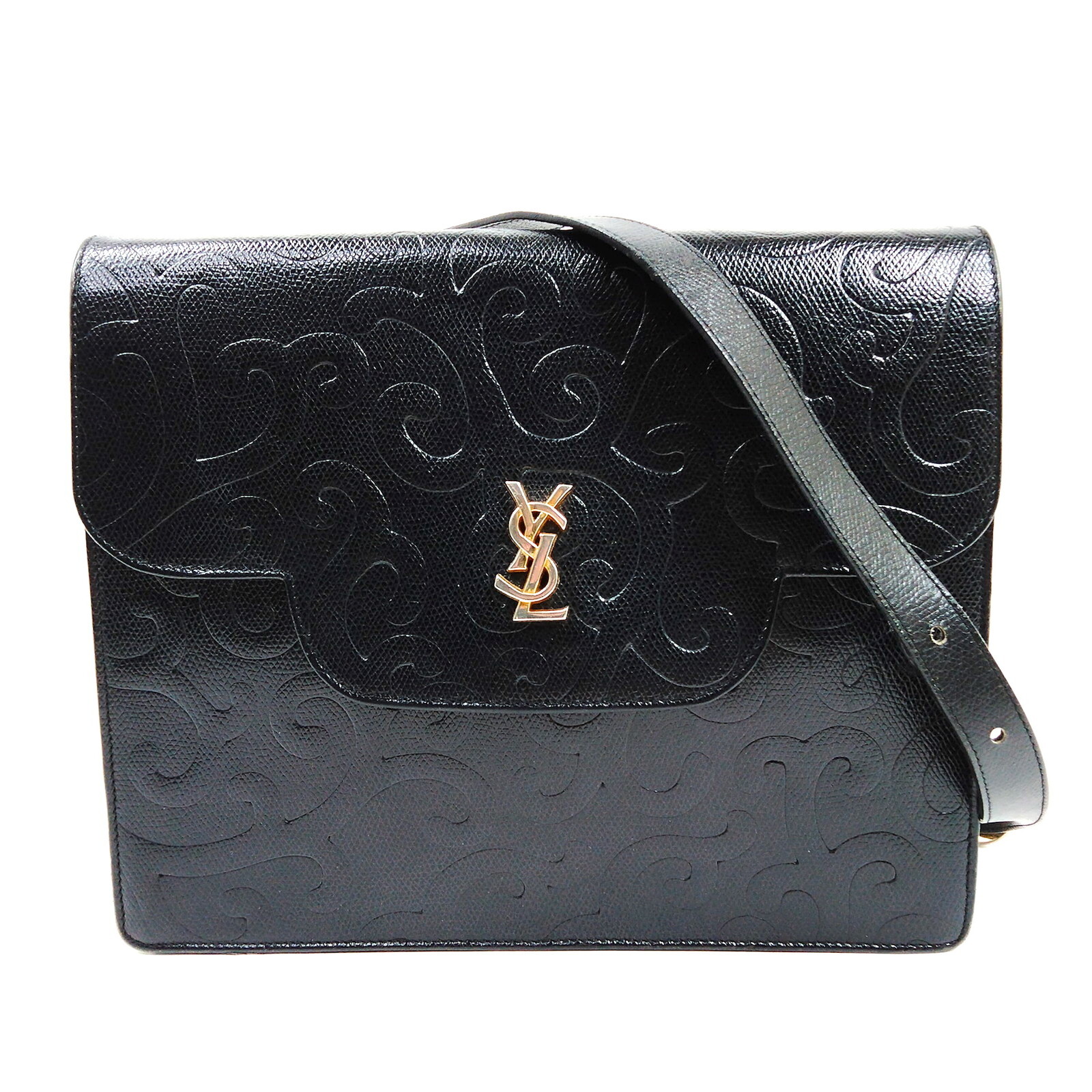 Yves Saint Laurent Shoulder Bag Black Leather 1456862 | eBay