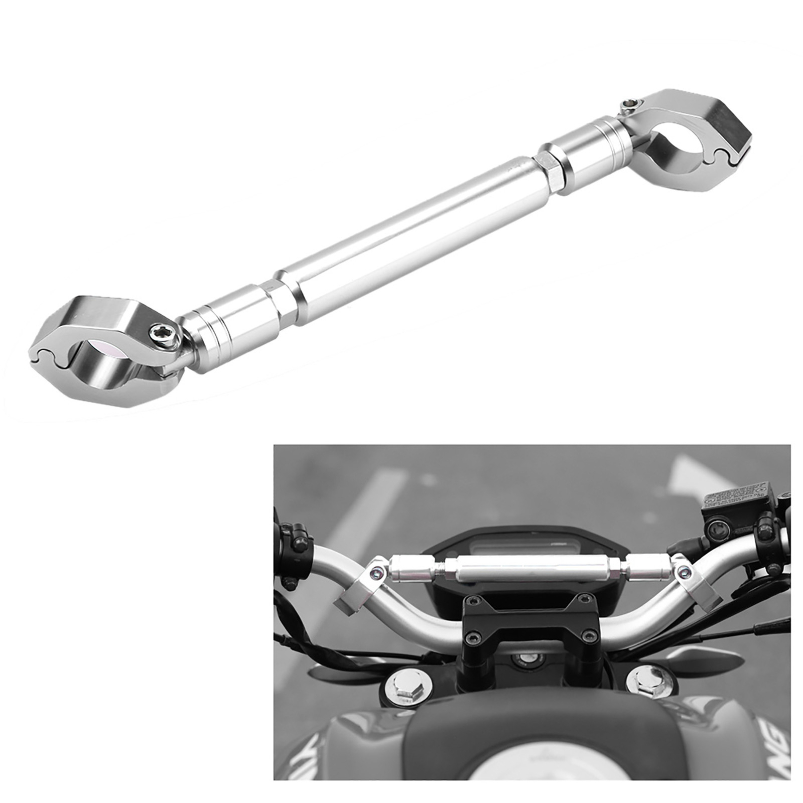 Silver Aluminum Alloy Motorcycle Balance Handlebar Cross Bar Motorbike ...