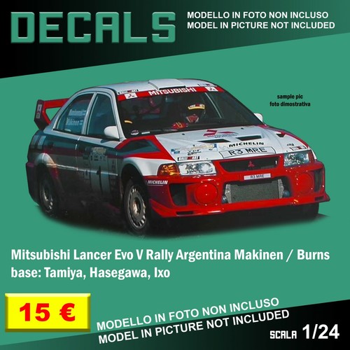 DECALS repro Mitsubishi Lancer Evo V Rally Argentina Makinen Burns ...
