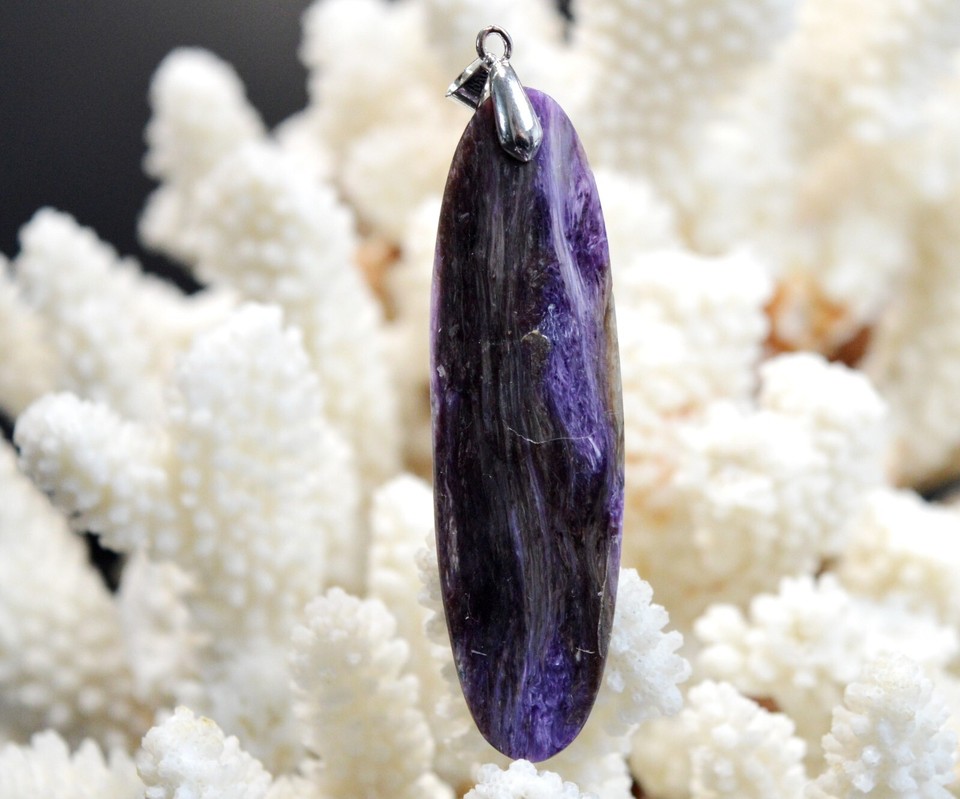 Charoite 96 Carati - Ciondolo Cabochon Pietra Naturale - Russia / ED57 ...