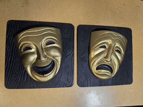 VTG 1955 Miller Studio Inc. Comedy & Tragedy Masks Plastic? Wall Art ...