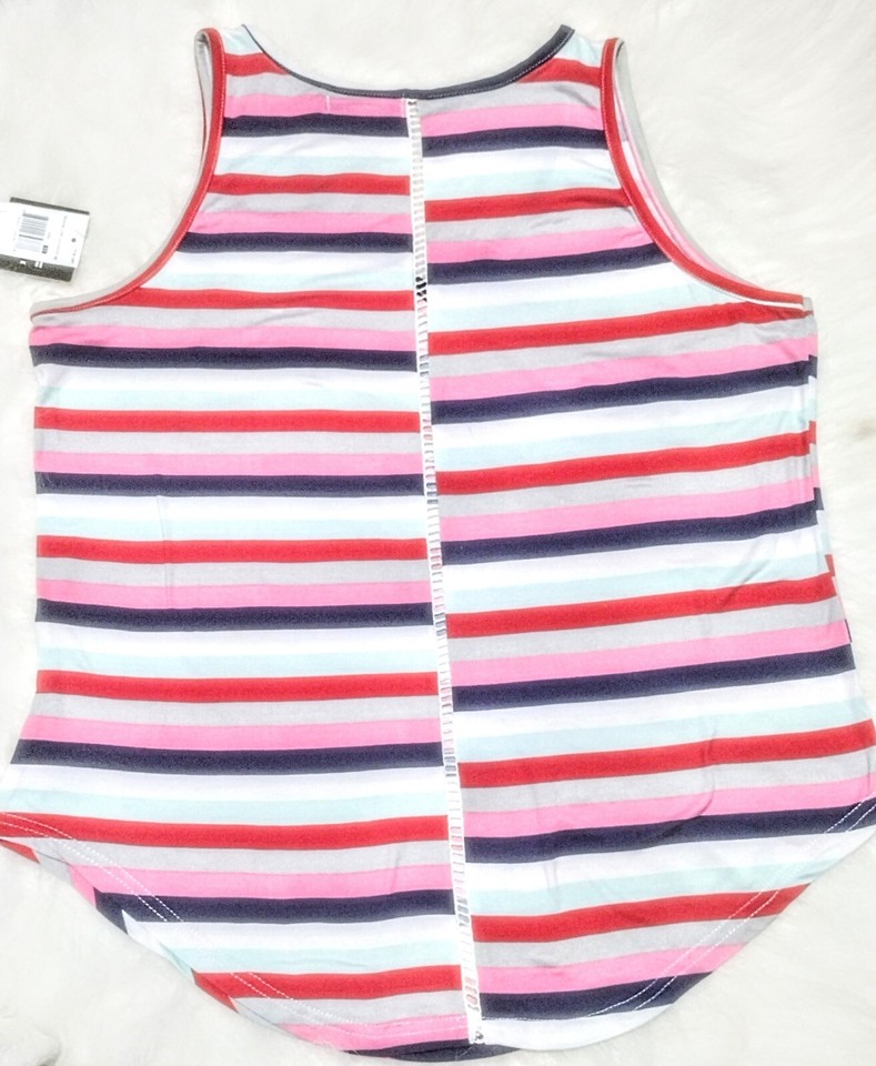 Poof New York Girl's Striped Ladder Back Pocket Tank Top XL | eBay