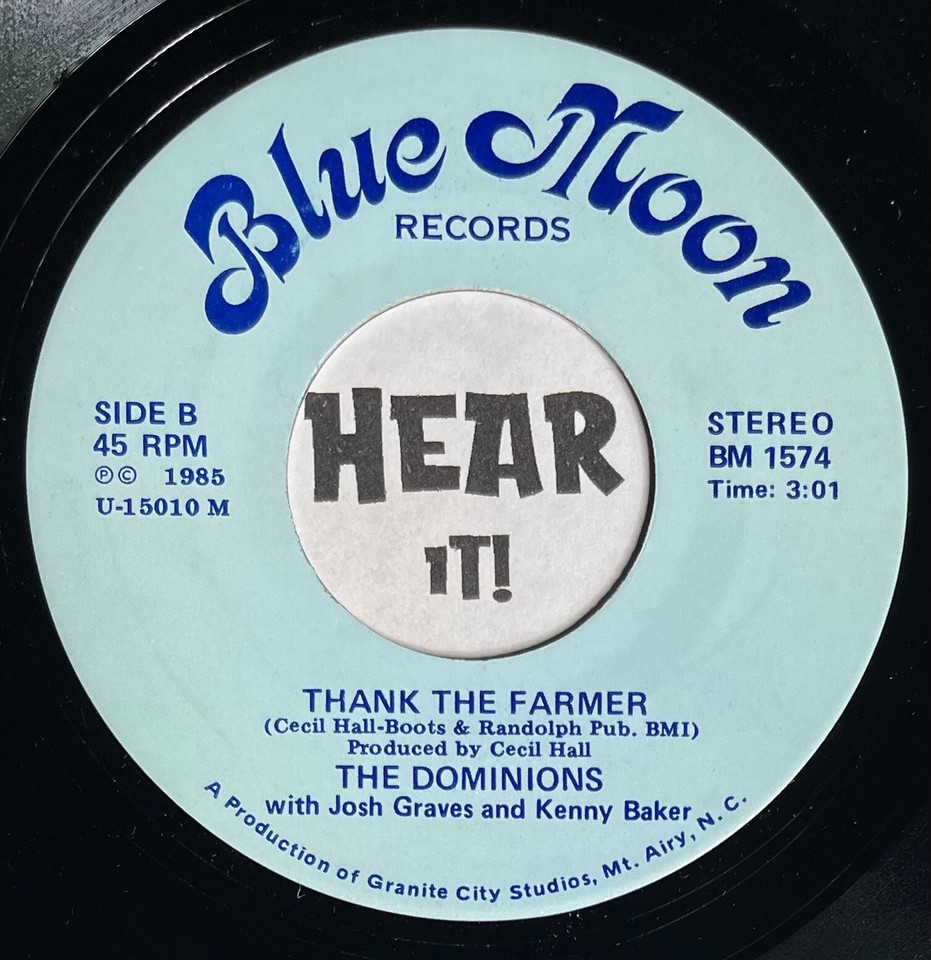 Private NC Bluegrass / Country Bopper 45 THE DOMINIONS Roll On BLUE ...