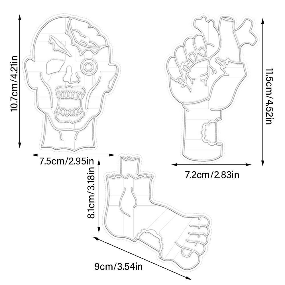 Stamp Cookie Embosser Mold Skull Zombie Shaped Halloween Party Biscuit ...