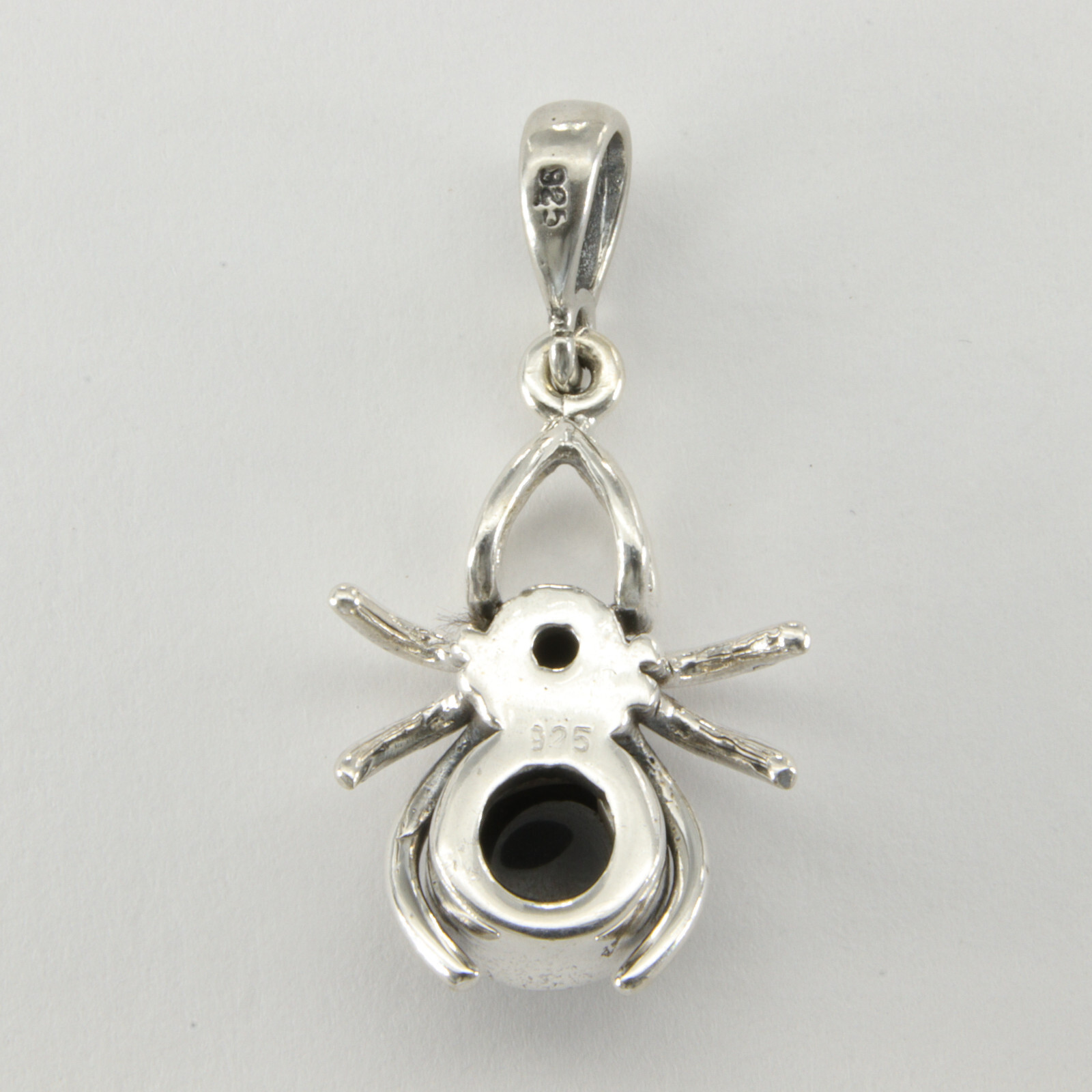 925 Sterling Silver - Round Black Onyx Drop / Dangle Spider Pendant | eBay