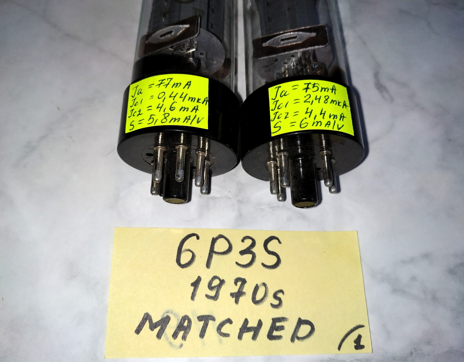 2x 6P3S = 6L6, 6L6GT, 6L6GC, 5881 Tetrode Tube Reflector MATCHED PAIR ...