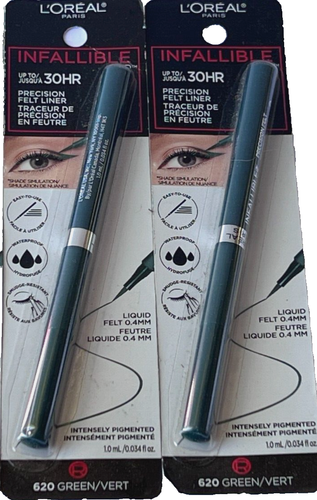 L'Oreal Paris Infallible Grip 30HR Precision Felt Liner 620 Green Pck ...