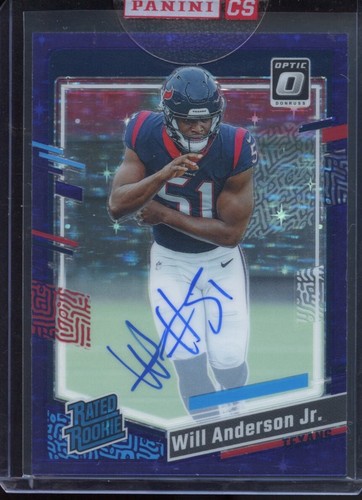 2023 Donruss Optic Will Anderson Jr. Rated Rookie Auto-Purple Stars /50 ...
