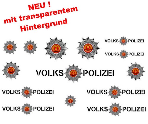 VOLKSPOLIZEI Aufkleber transparent DDR Polizei Decals Sticker Lada ...
