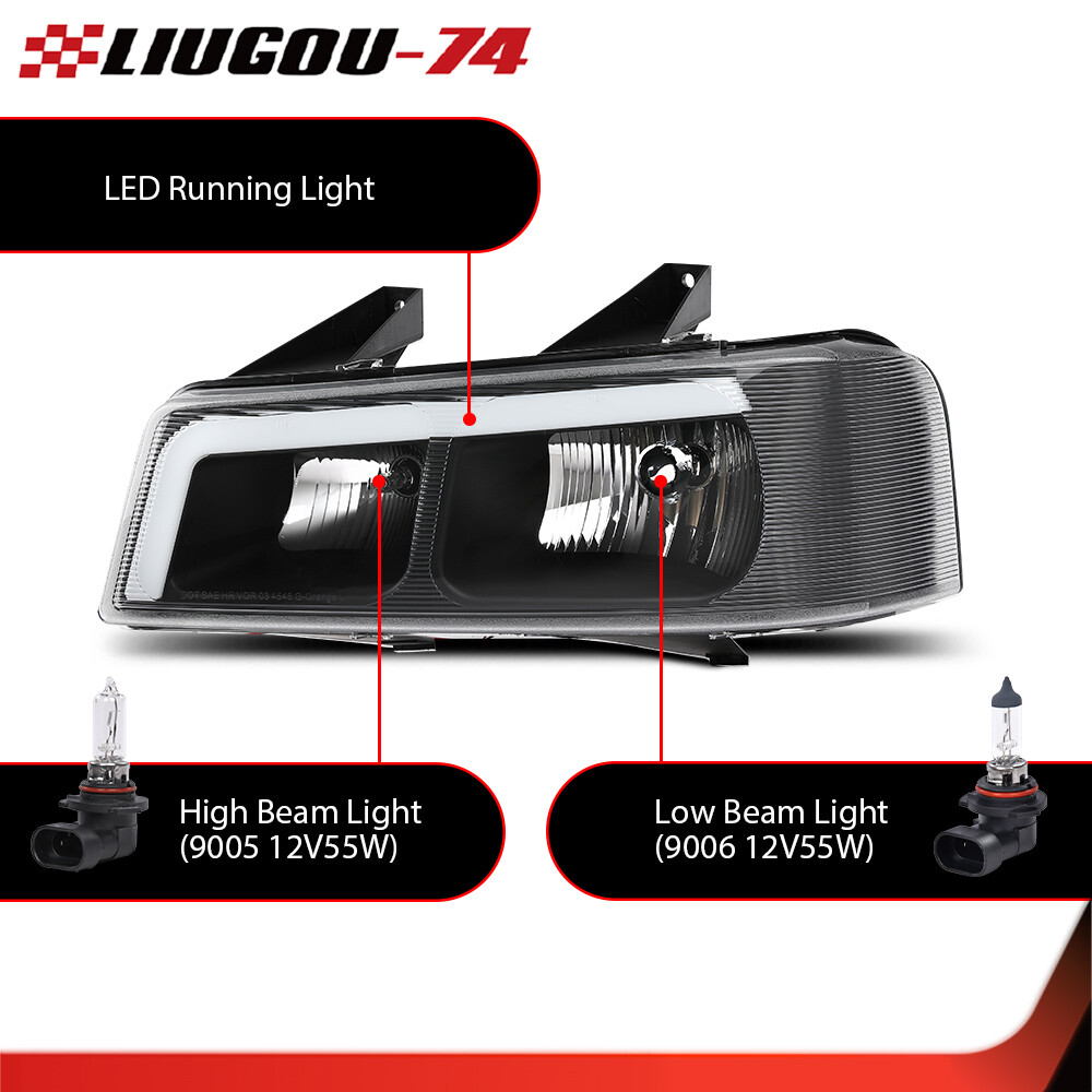 LED DRL Headlights Fit For Chevy Express GMC Savana 2003-2023 1500 2500 ...
