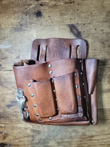 Vintage Klein Tools 5165 Leather Electricians 10 Pocket Tool Pouch | eBay