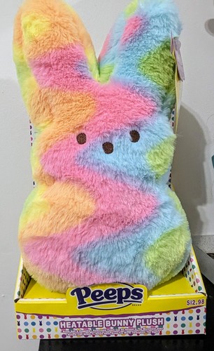 PEEPS Heatable Bunny Rabbit MultiColor Plush 12" Microwave Warming ...