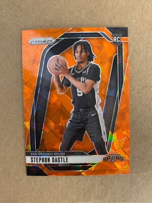 2024-25 Prizm Basketball STEPHON CASTLE orange Cracked Ice Rookie #234 ...