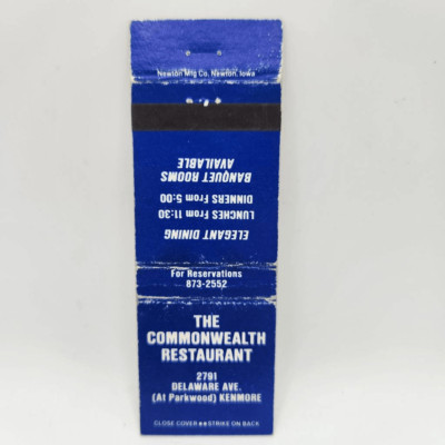 Vintage Matchcover The Commonwealth Restaurant Kenmore New York | eBay
