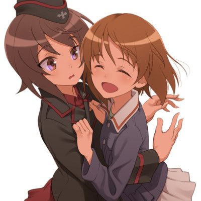 Miho and Maho Girls und Panzer Weatherproof Anime Sticker 6" Car Decal ...