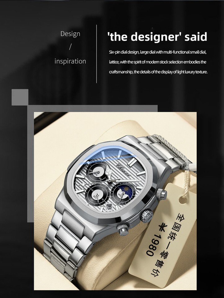 CHENXI Men Watch Luminous Chronograph Wristwatch Business Male Quartz ...