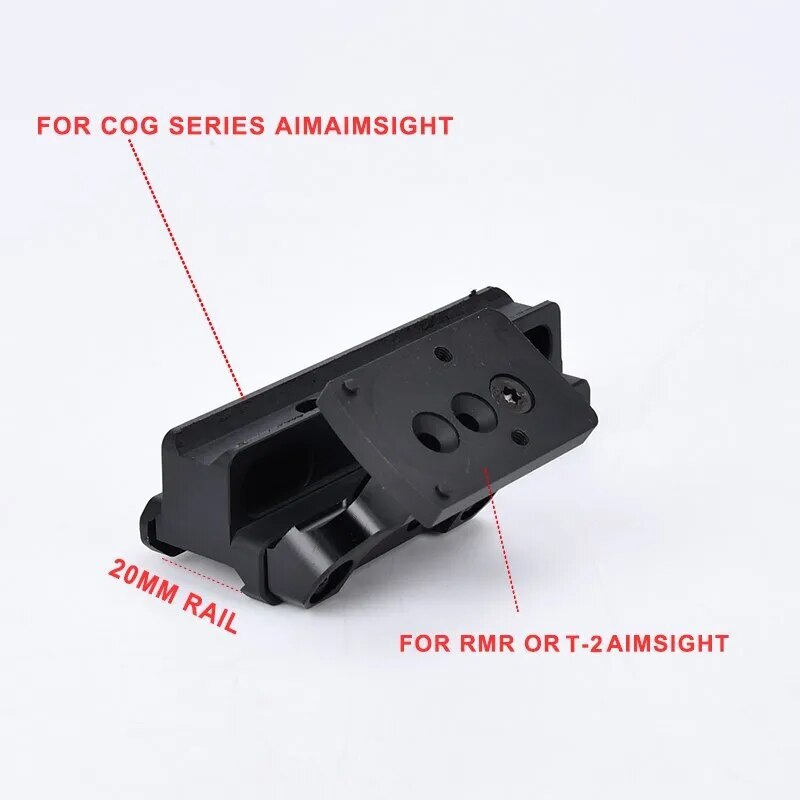 Tactical Scope Optic Base Mount For ACOG VCOG For T2 T1 /RMR Offset ...