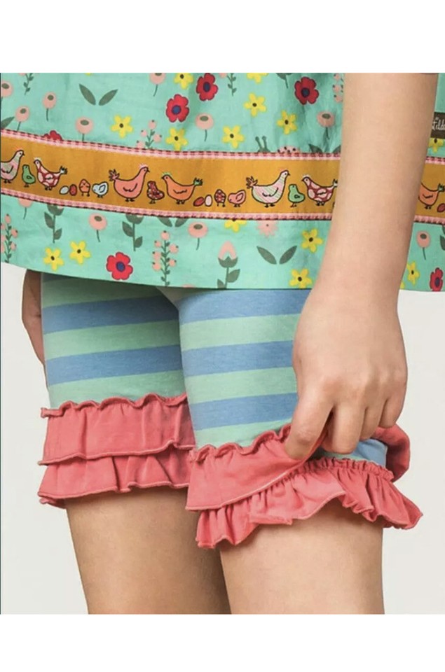 Matilda Jane STAR GAZING Shorties 8 Striped Blue Green Pink Ruffle Camp ...
