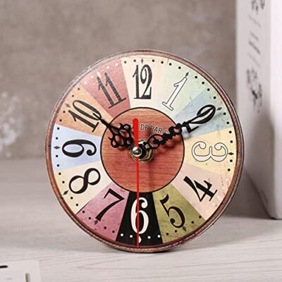 Small Wall Clock 1Pc Artistic Round Antique Wall Clock Small MDF Home ...