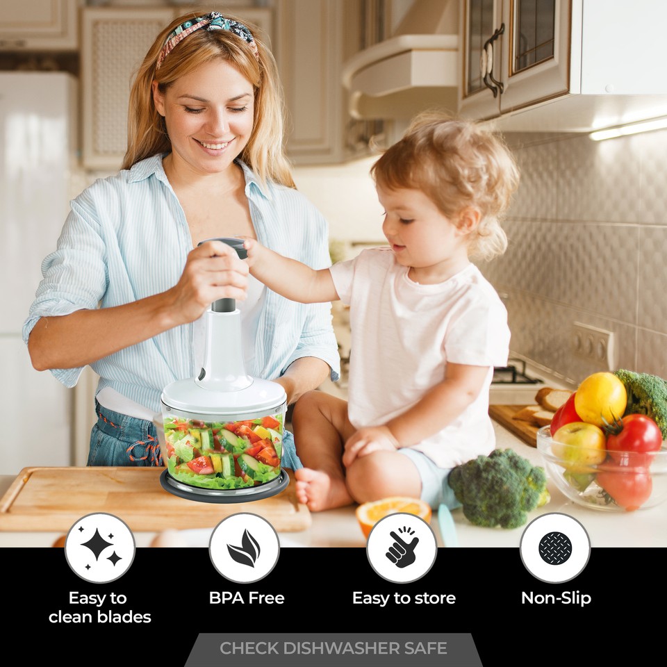 Pull String Hand Press Chopper Manual Food Processor To Slice ...