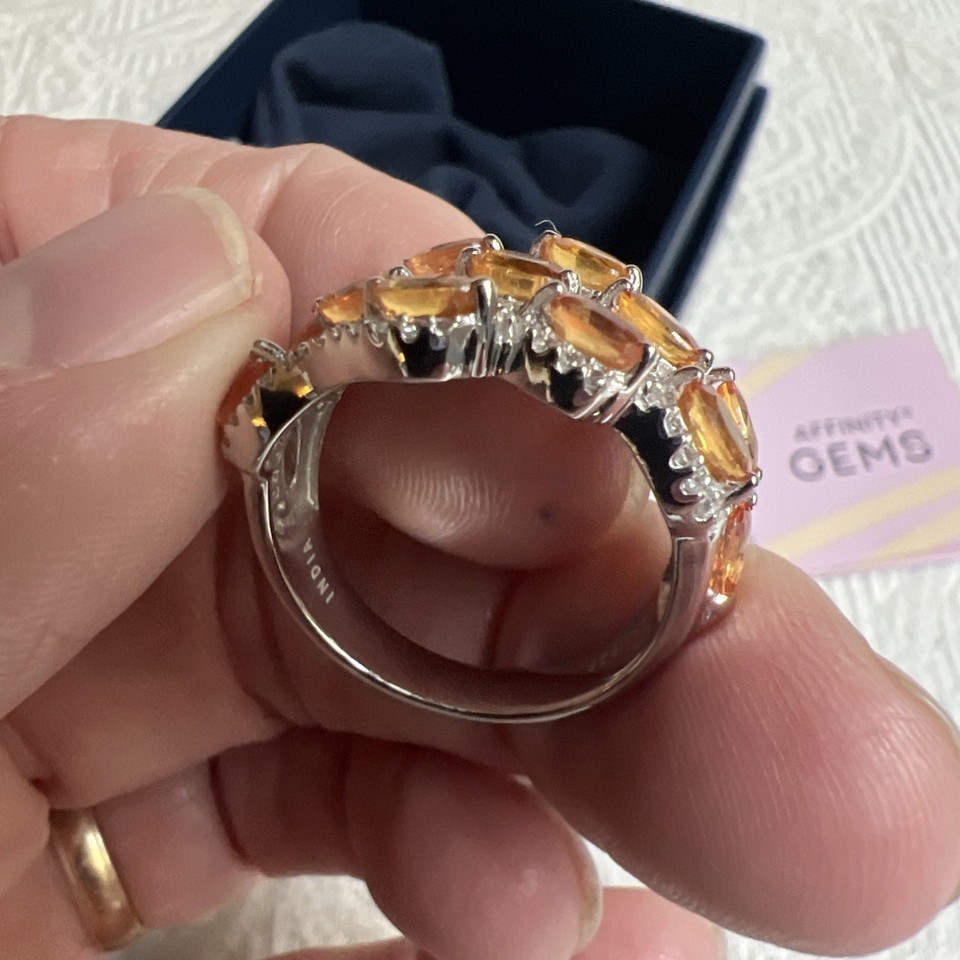 SNJ 925 Citrine 925 Ring SZ 10 Affinity Gems QVC #JB9 | eBay