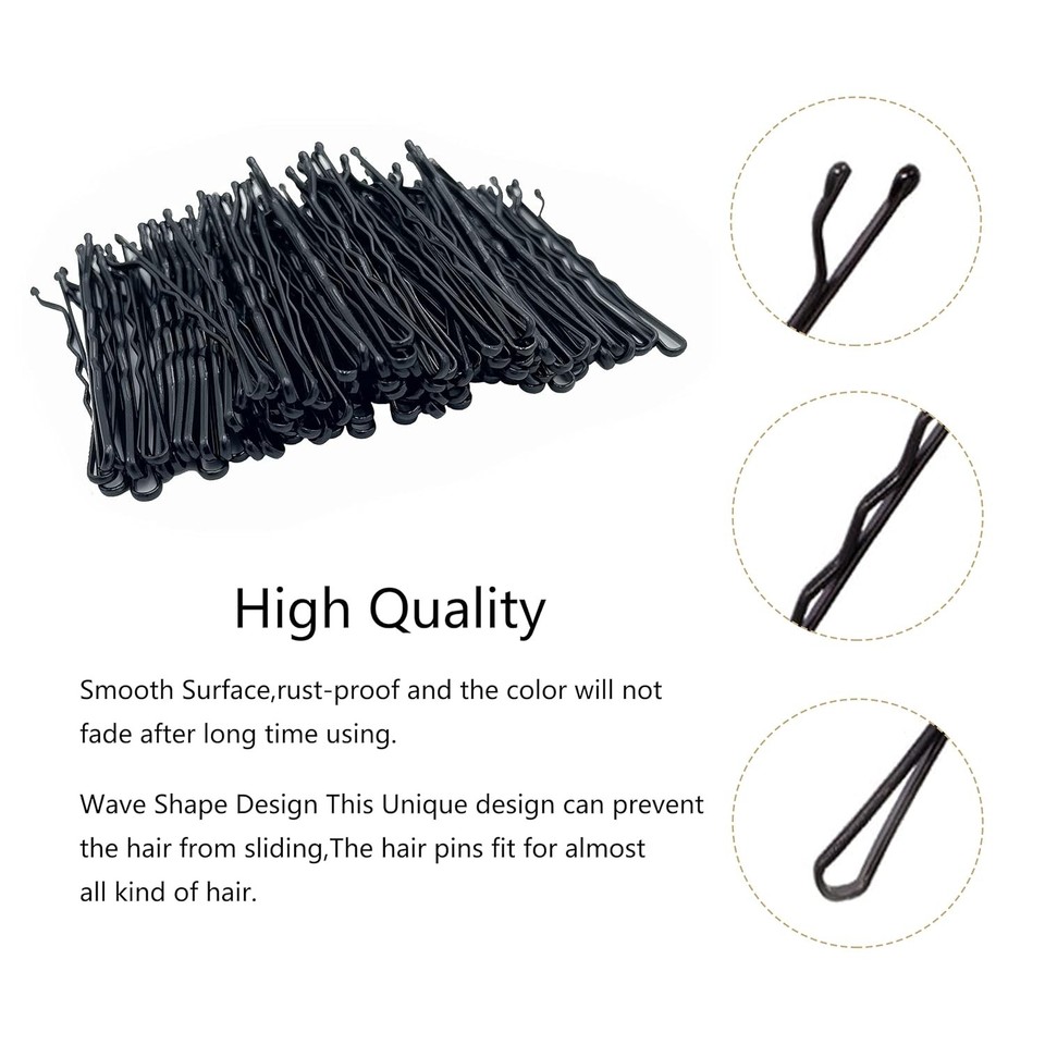 100PCS 2Inches Hair Pins Kit Secure Hold Bobby Clips for Women Black | eBay