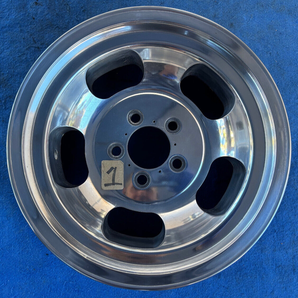 (1) 15" VINTAGE US INDY POLISHED SLOT MAG WHEEL 15x7 RIM 5X4.5 FORD ...