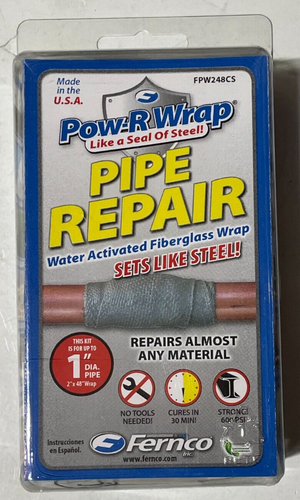 Pow-R Patch FPW248CS Pipe Repair Wrap Kit, 48 In L X 2 In W, Gray | eBay
