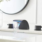Black 8 In Widespread LED Bathroom Basin Faucet Waterfall Vanity Sink ...