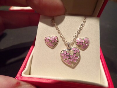 NEW KIT HEATH Girls Jewelry Set Heart Pendant Necklace + Matching ...