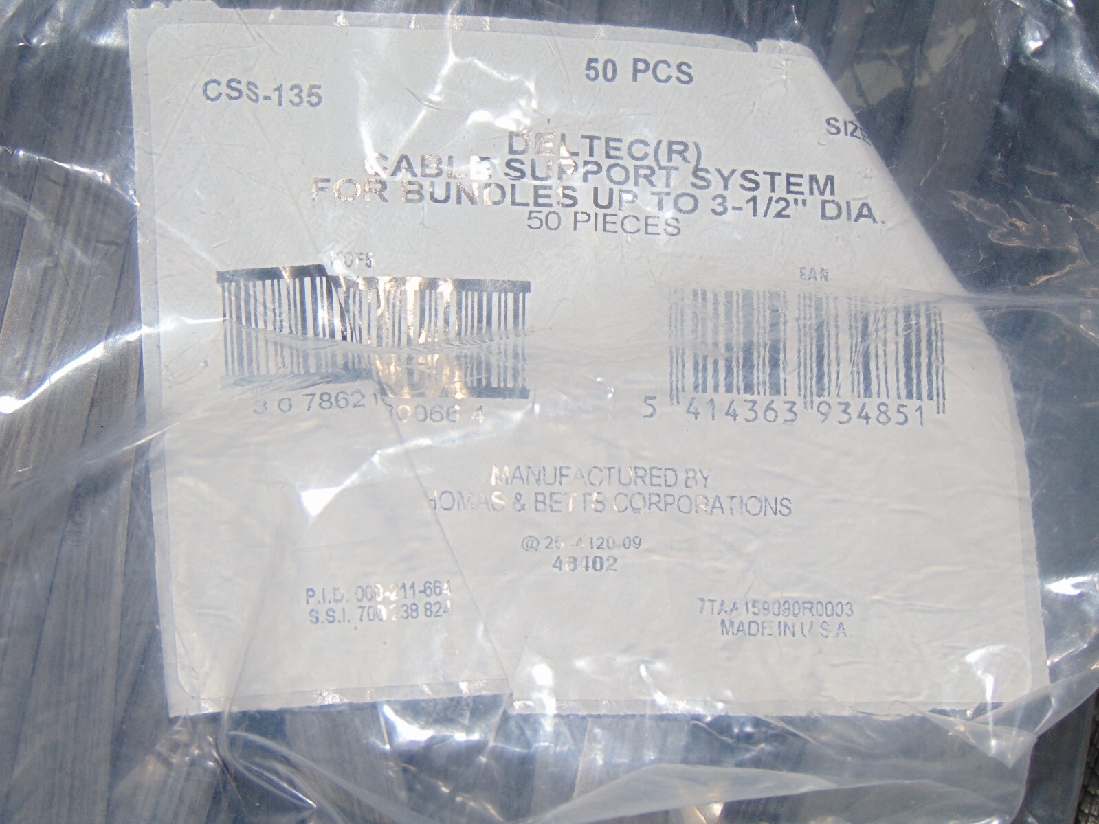 Thomas & Betts CSS-135 Deltec(R) Cable Support System F/Bundles~3-1/2 ...