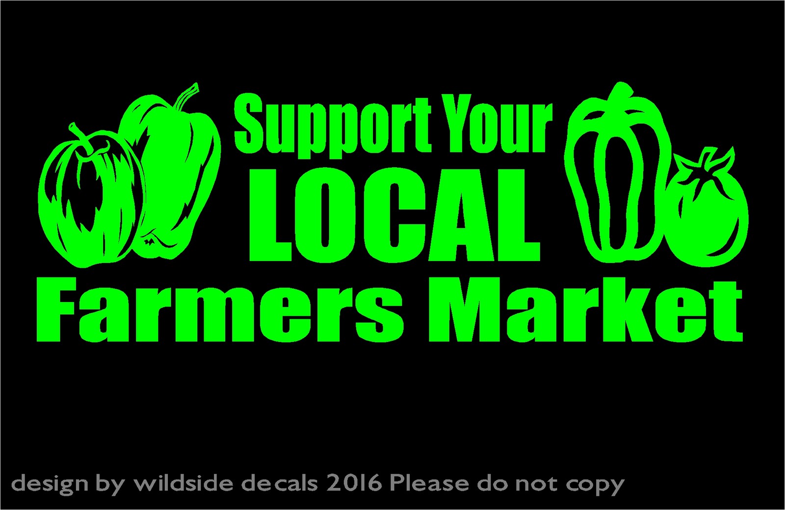 Support Your Local Farmers Market Decal Vegetables Car Window Business ...