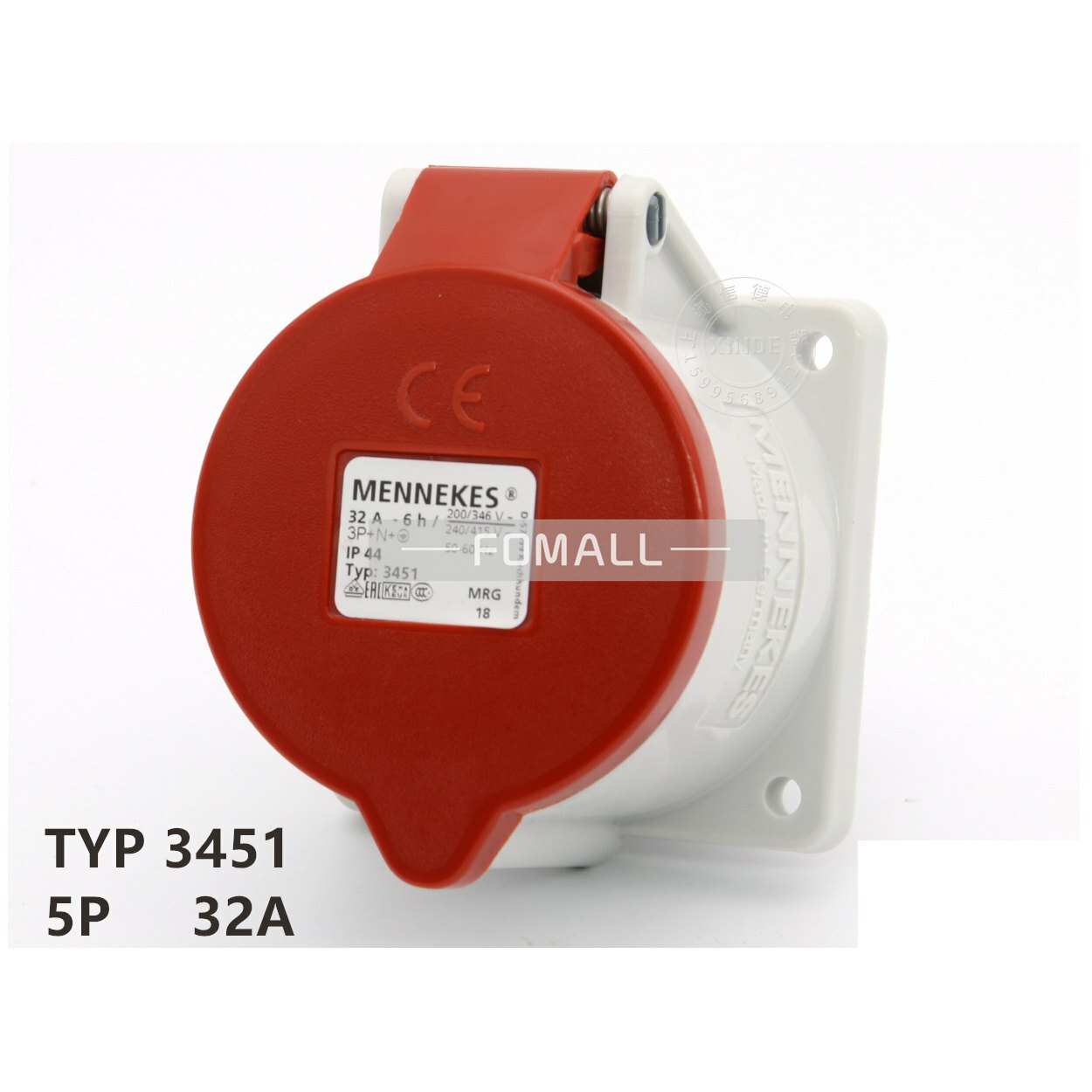 1Pcs New For MENNEKES Waterproof socket 5-pin 380V 32A -6h IP44 TYP ...