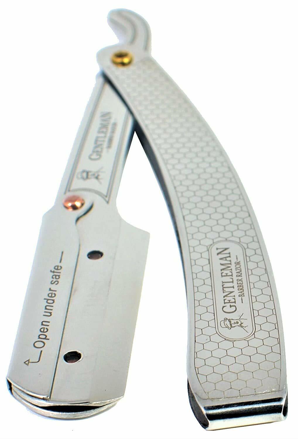 Gentleman Razor Stainless Steel With Beard Shaper Tool Barber Men Razor ...