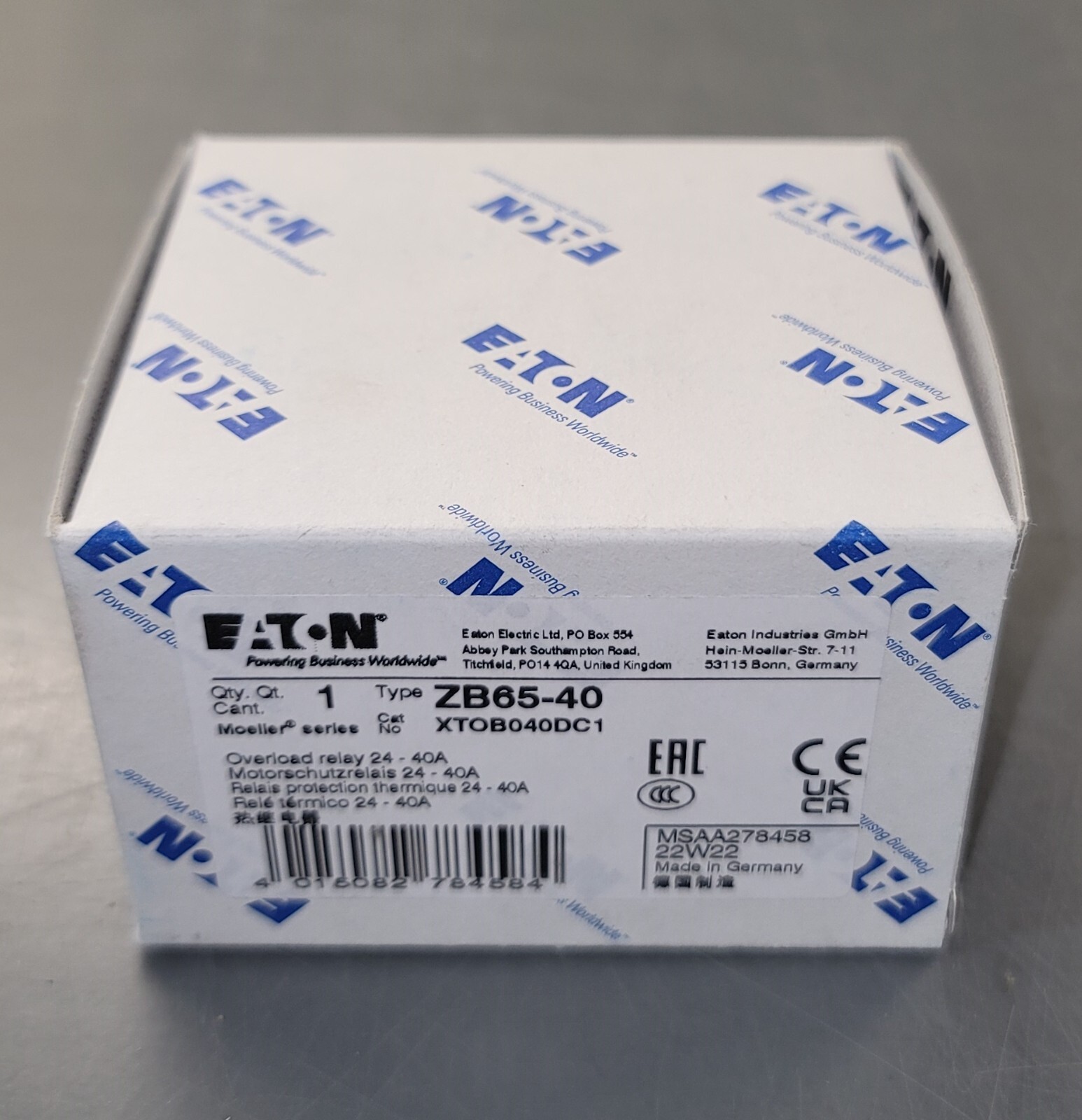 XTOB040DC1 Eaton ZB65-40 Moeller - NEW | eBay