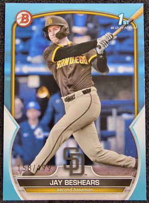 2023 Bowman Draft Paper 1st Sky Blue /499 Jay Beshears #BD-166 Padres ...