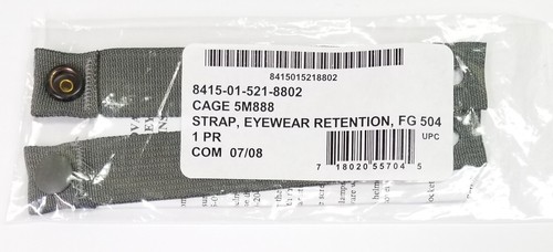 USGI Foliage Green ACH Eyewear Retention Strap FG-504 Google Helmet NSN ...