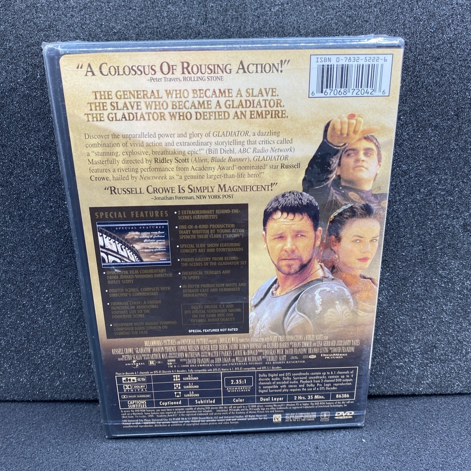 Gladiator (DVD, 2000). Widescreen. New. Sealed. 667068720426 | eBay
