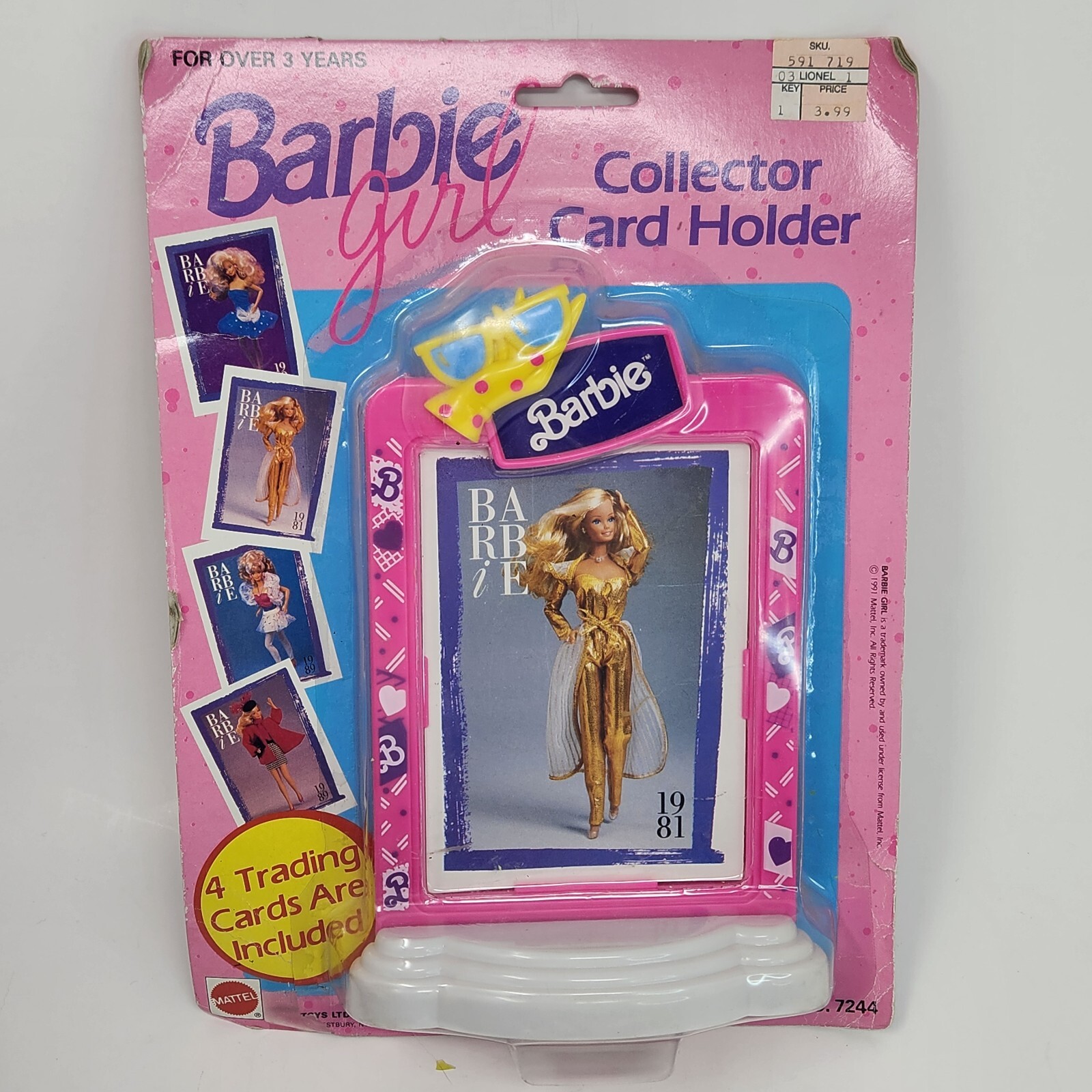 VINTAGE 1991 BARBIE GIRL COLLECTOR CARD HOLDER TRADING CARDS MATTEL NEW ...