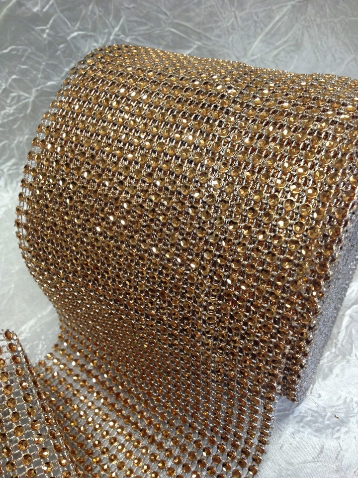 1/2"x10 Yards DIAMOND MESH WRAP ROLL SPARKLE RHINESTONE Crystal Ribbon ...