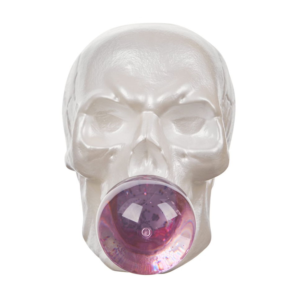 Whimsical Halloween Summerween Skull Blowing Pink Bubble Tabletop Decor ...