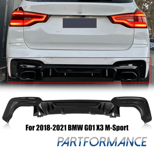 Gloss Black For 2018-2021 BMW G01 X3 M40i M-Sport Rear Diffuser Bumper Lip | eBay