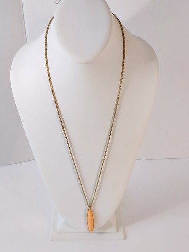 Jami Gold Tone Rope Chain Peach Pendant Necklace | eBay