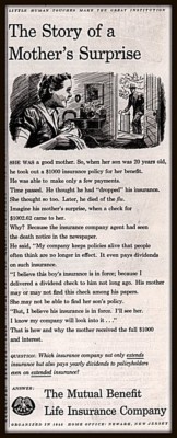 1943 E AD MUTUAL BENEFIT LIFE INSURANCE CO MOTHERS SURPRISE | eBay