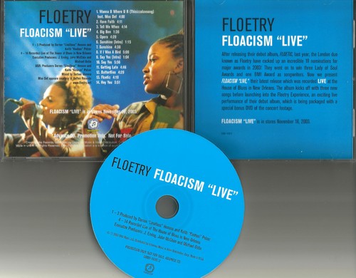 FLOETRY w/ MOS DEF Floacism Live DIFFERENT ART ADVNCE PROMO CD 2003 USA ...