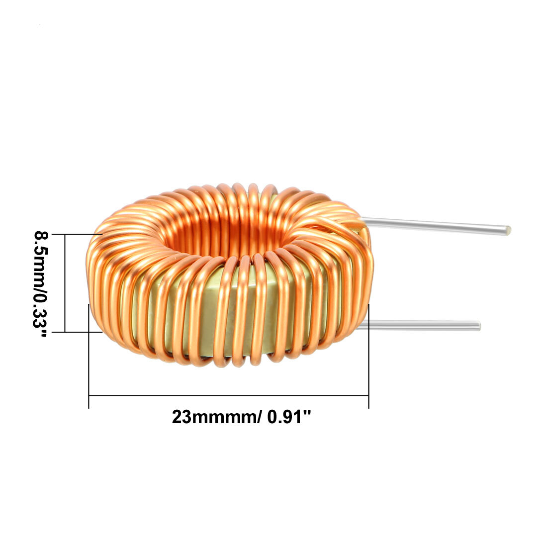 Vertical Toroid Magnetic Inductor Single Wire Wind Wound 100uH 7A Coil ...