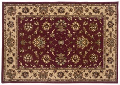 Ariana Deep Red Traditional Oriental Cottage Soft Olefin Area Floor Rug ...