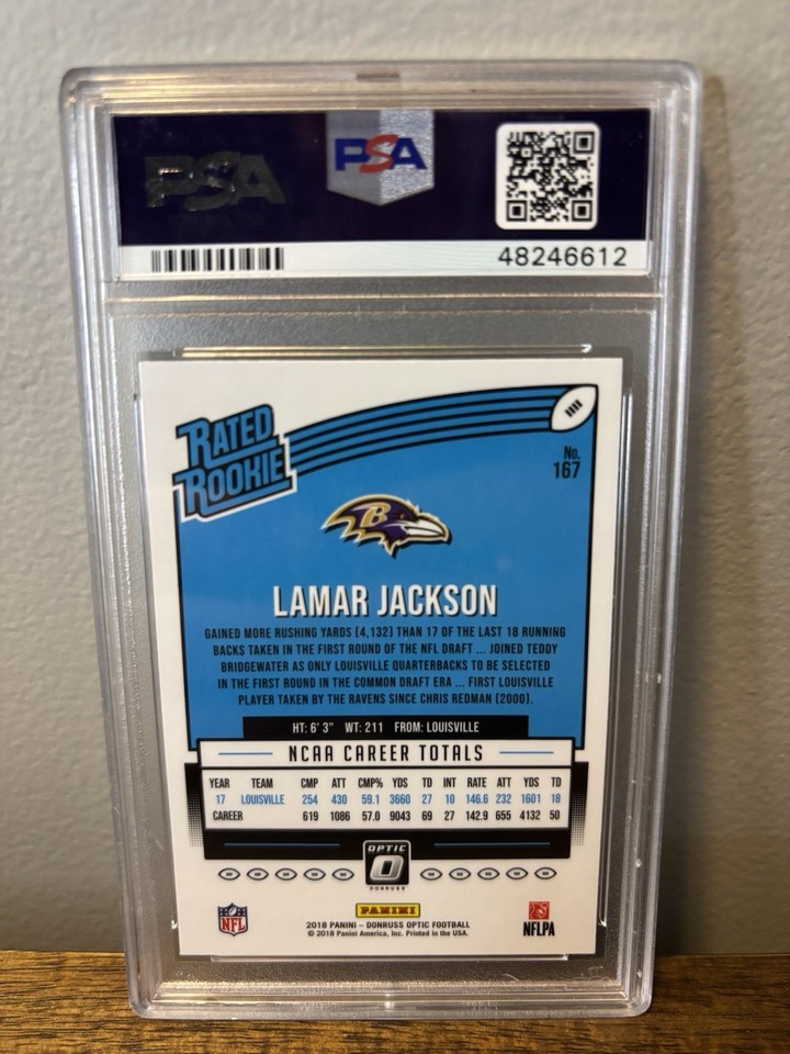 2018 Donruss Optic - Lamar Jackson Rated Rookie - PSA 10 - Ravens RC | eBay