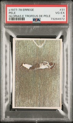 PSA 4 VG-EX Pele 1977 Errege #31 Rare Trading Card Glorias e Trofeus de ...